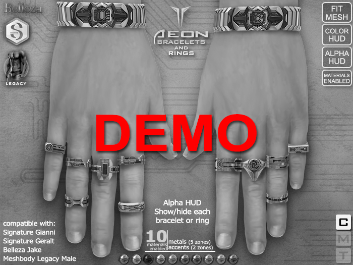 Second Life Marketplace - **RE** Aeon Bracelets & Rings DEMO